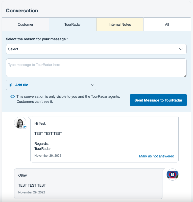 How to Use Operator and Tourradar 2-Way Communication?